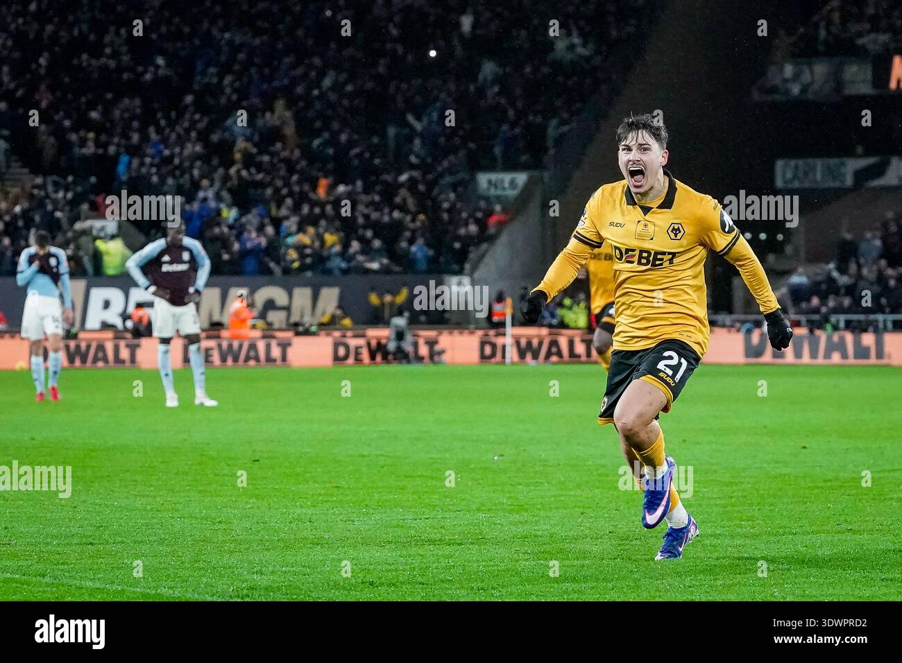 Rodrigo Gomes of Wolverhampton Wanderers celebrates his goal to make it ...