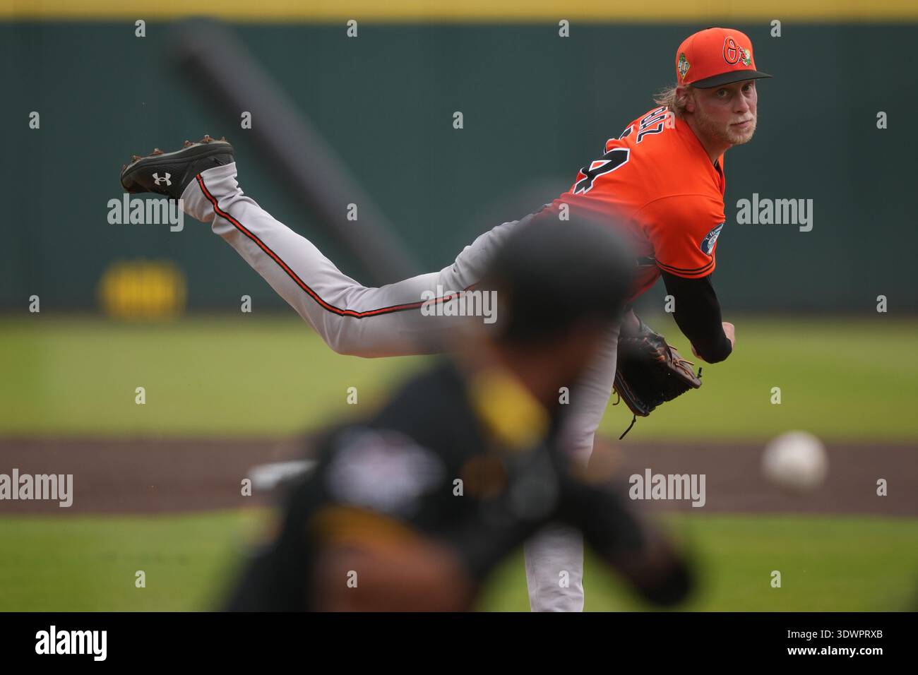 Baltimore Orioles' Shane Baz plays during a spring training baseball ...