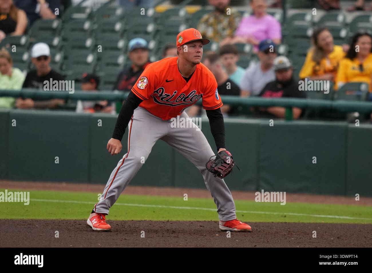 Baltimore Orioles' Ryan Mountcastle plays during a spring training ...