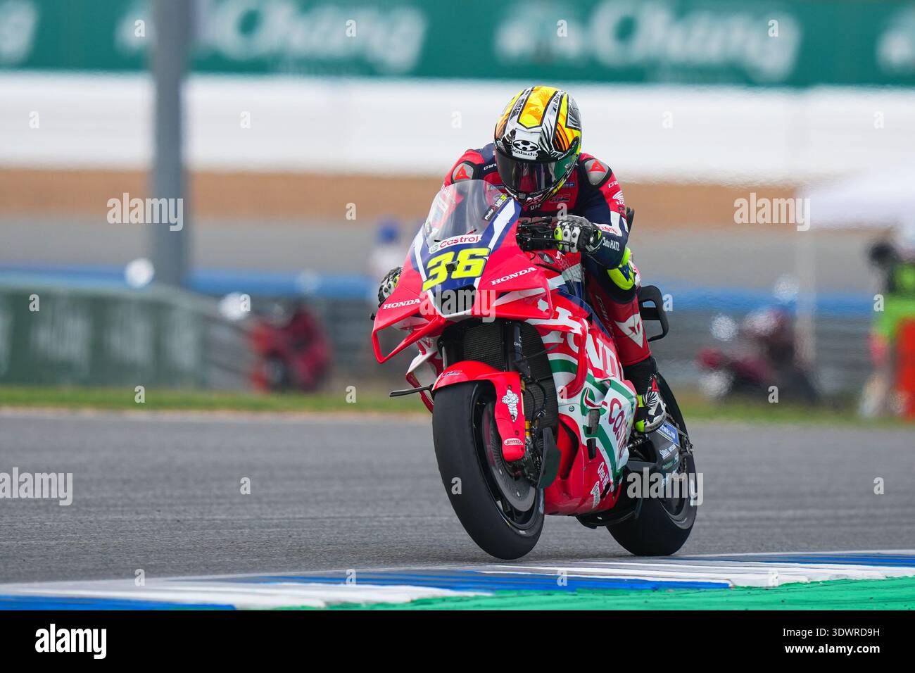 Joan Mir of Honda HRC Castrol rides during the MotoGP free practice ...