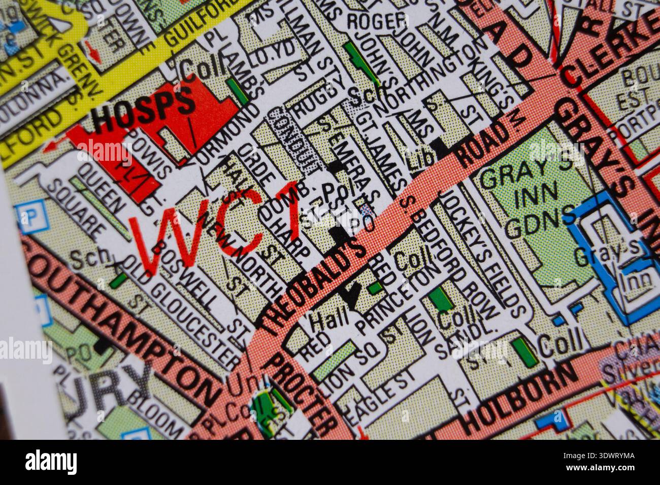 WC1 postcode - London, England, United Kingdom colour atlas district ...