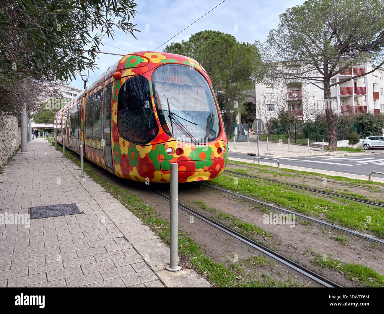 Montpellier Tramway (TaM). Streetcar, light rail vehicle. Features the ...