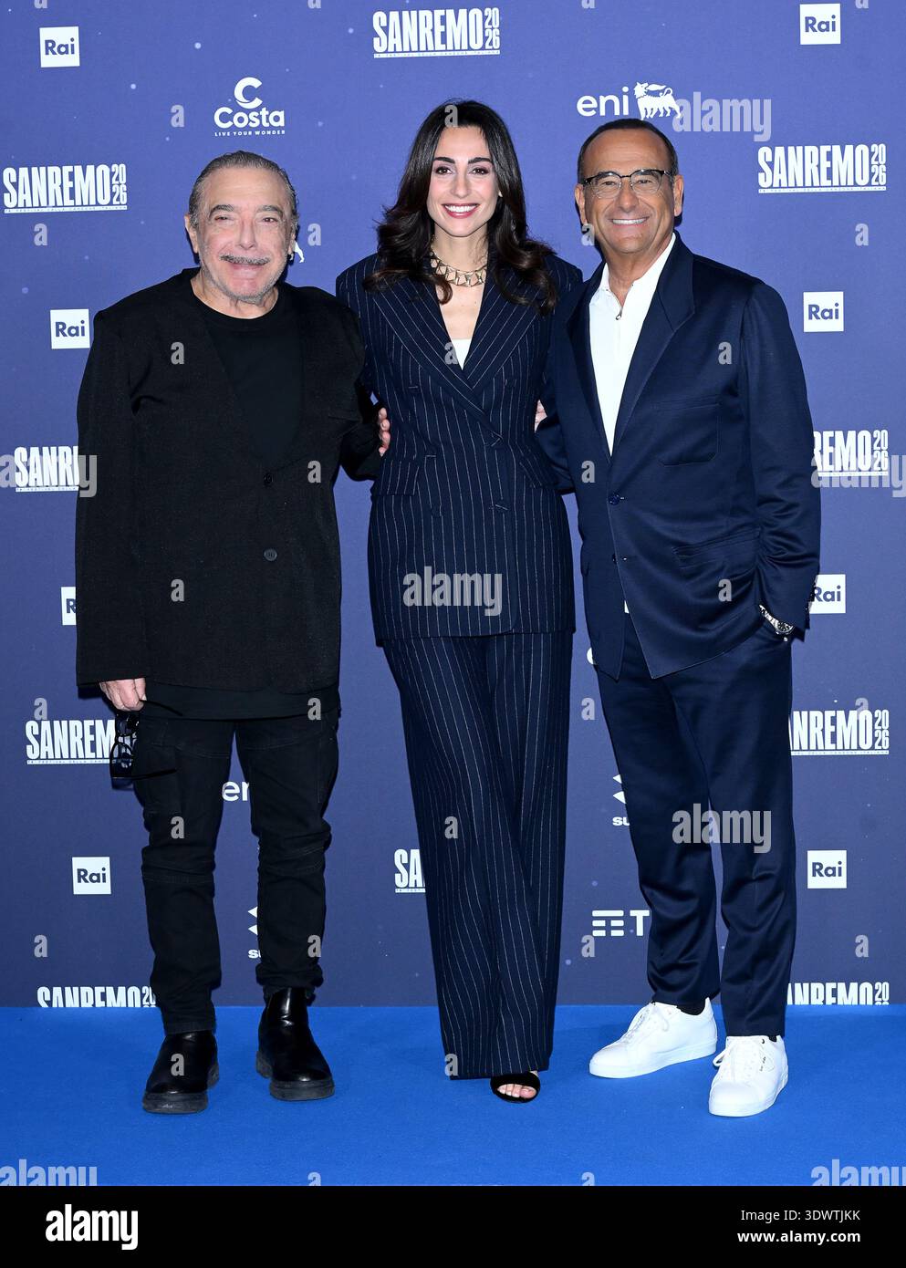 Sanremo, 76th Italian Song Festival - Conti, Cardinaletti, and Frassica ...