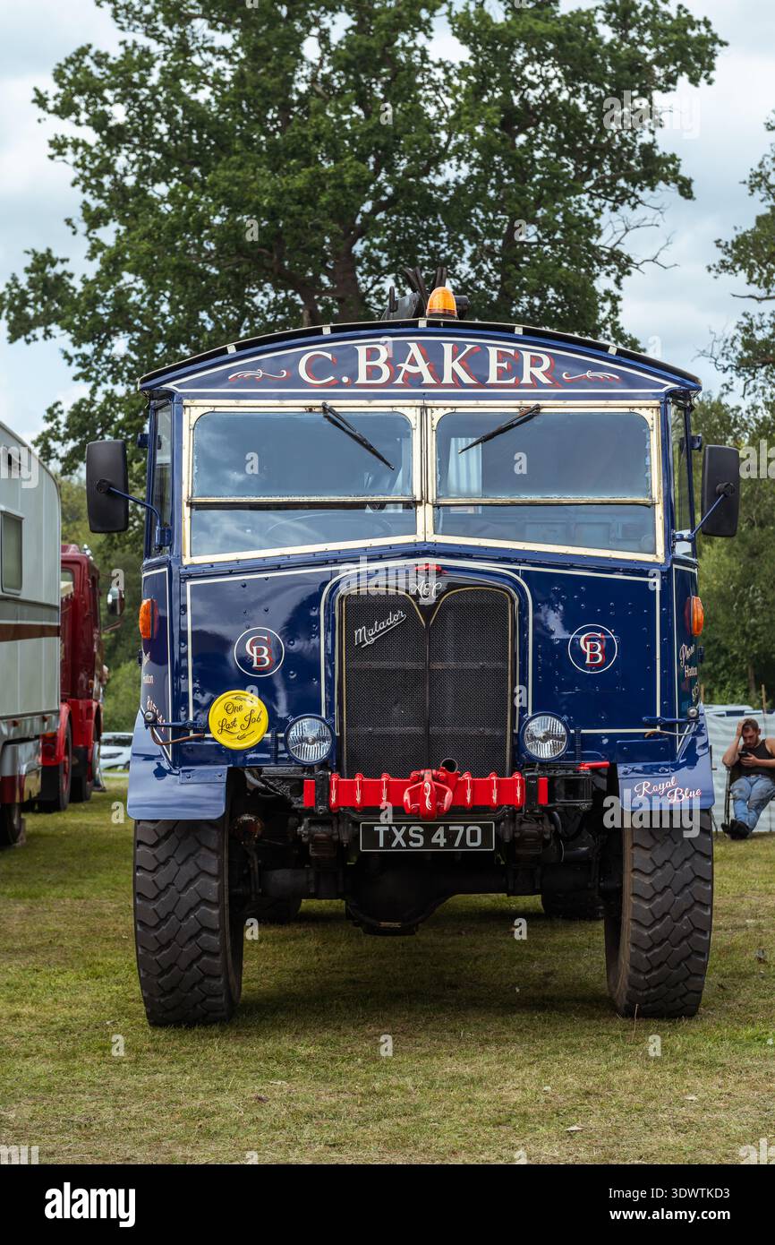 AEC Matador "Royal Blue" TXS 470, C. Baker livery, at Astle Park ...