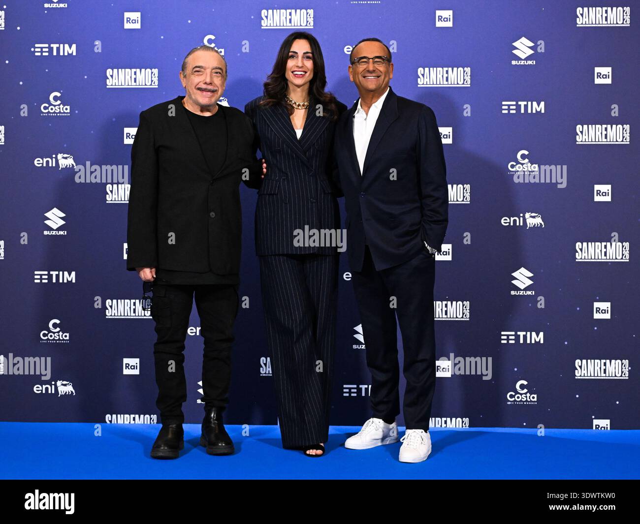 Sanremo, 76th Italian Song Festival. Hosts' Photocall. Pictured are ...