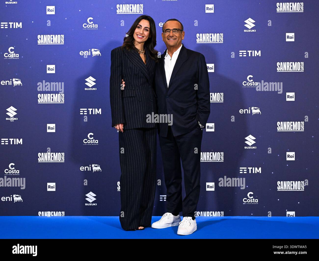 Sanremo, 76th Italian Song Festival. Hosts' Photocall. Pictured are ...