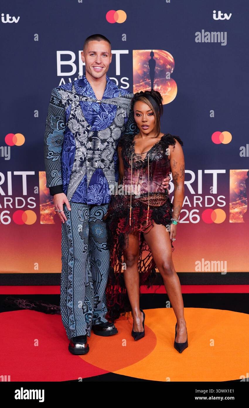Ash Holme and Jack Remmington attending the Brit Awards 2026 at Co-op ...