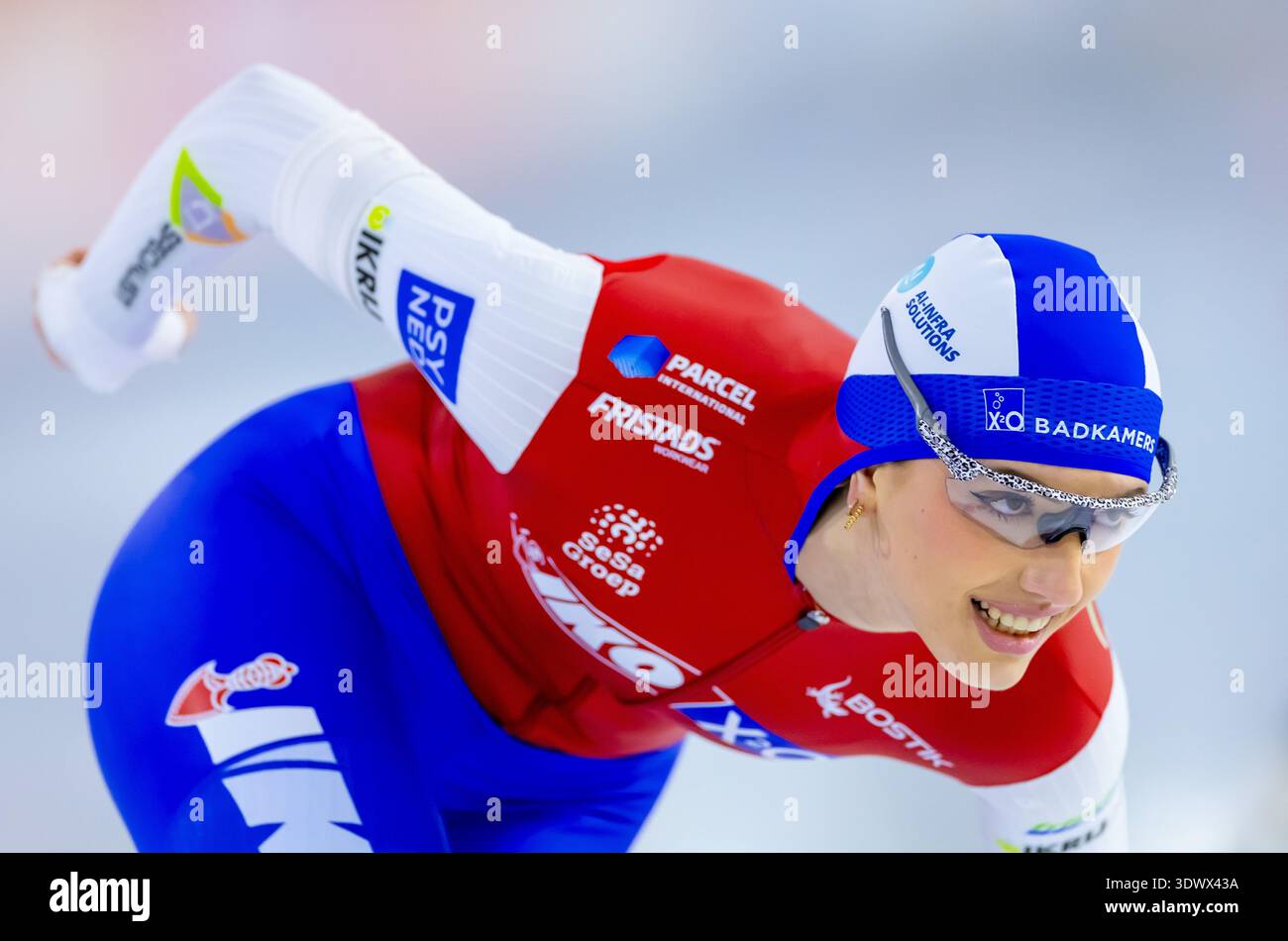 HEERENVEEN - Pien Hersman in action in the 1000-meter sprint during the ...
