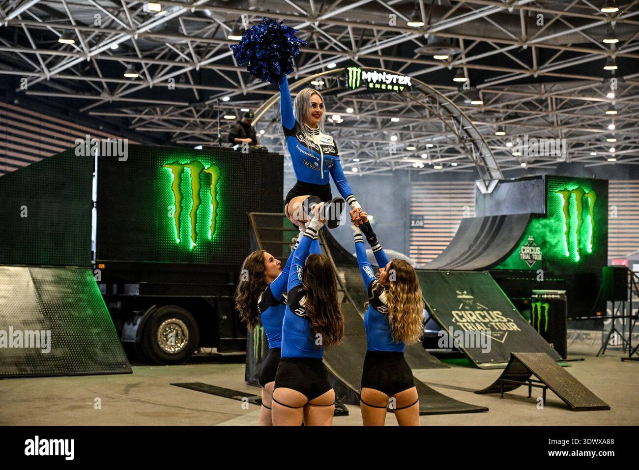 Pom pom girls during the Monster Energy Circus Trial Tour at Motorcycle ...