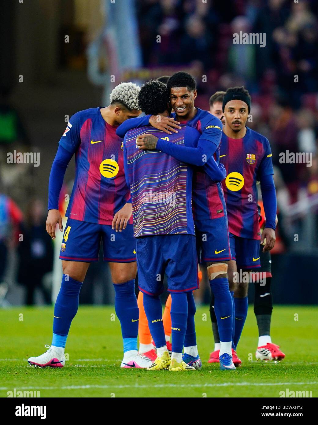 Lamine Yamal and Marcus Rashford of FC Barcelona during the La Liga EA ...