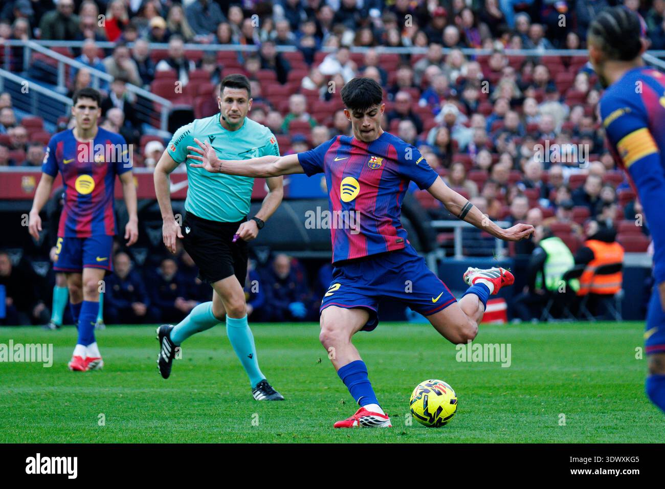 Barcelona, Spain. 28th February, 2026. Marc Bernal in action during the ...