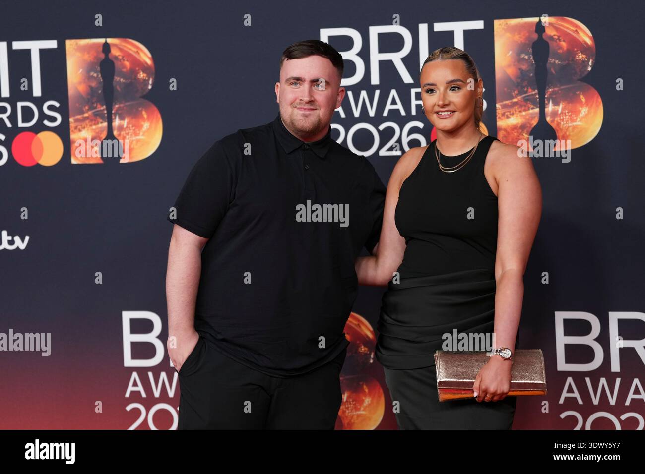 Luke Littler and Faith Millar pose for photographers upon arrival at ...