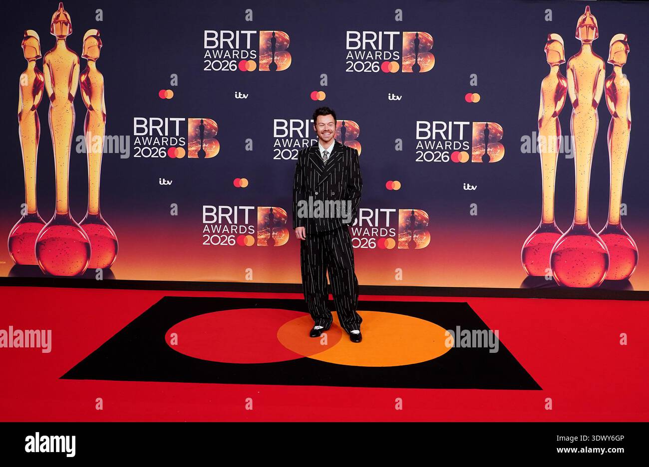 Harry Styles attending the Brit Awards 2026 at Co-op Live, Manchester ...