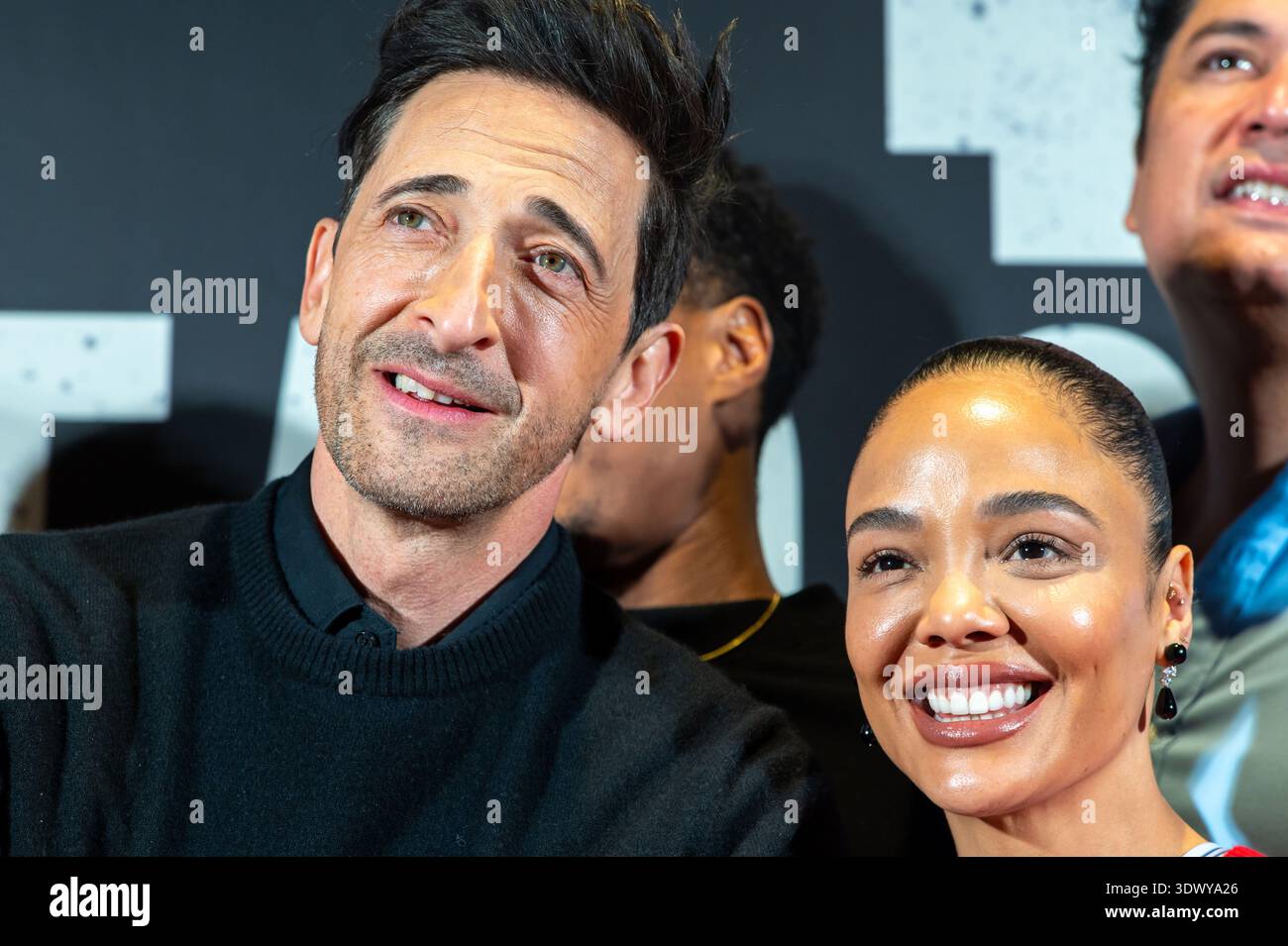 NEW YORK, NEW YORK - FEBRUARY 27: (L-R) Adrien Brody and Tessa Thompson ...