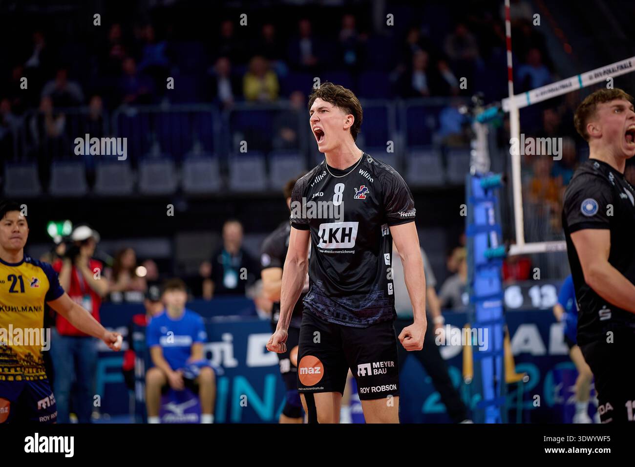 Jubel, Freude Cole Young (SVG Lueneburg, #08) GER, VfB Friedrichshafen ...