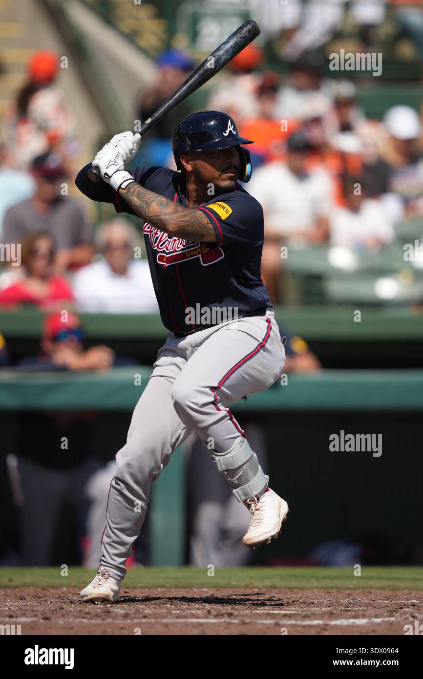 Atlanta Braves' Chadwick Tromp plays during a spring training baseball ...