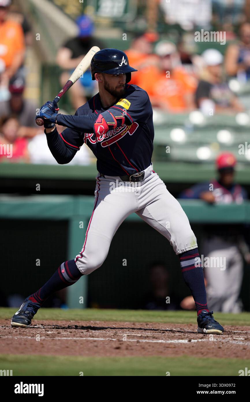 Atlanta Braves' Eli White plays during a spring training baseball game ...