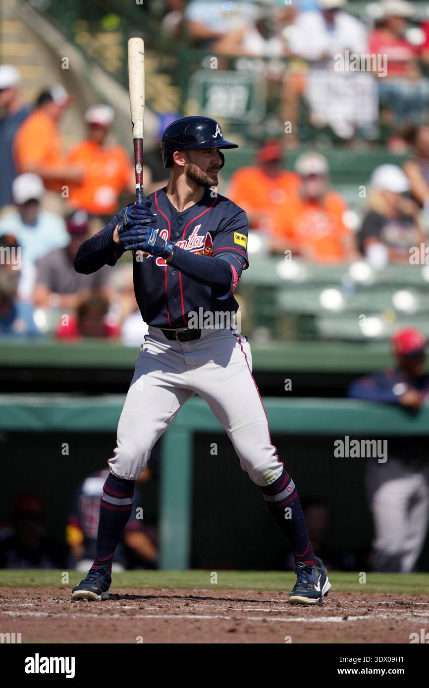 Atlanta Braves' Eli White plays during a spring training baseball game ...