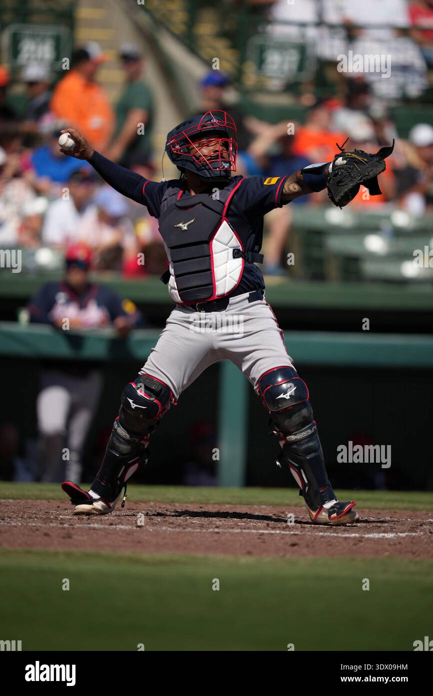 Atlanta Braves' Chadwick Tromp plays during a spring training baseball ...