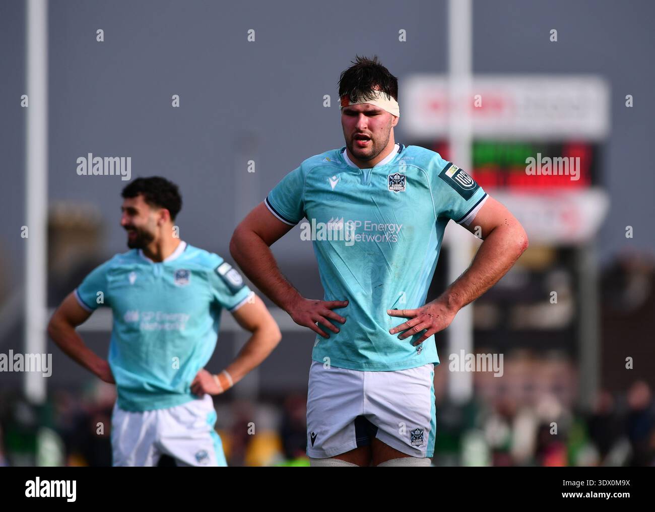 Galway, Ireland. 28th February, 2026. Glasgow's Alex Samuel during the ...