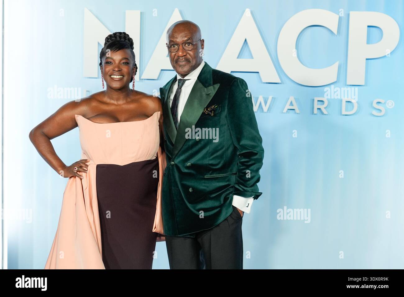 Wunmi Mosaku, left, and Delroy Lindo arrive at the 57th NAACP Image ...