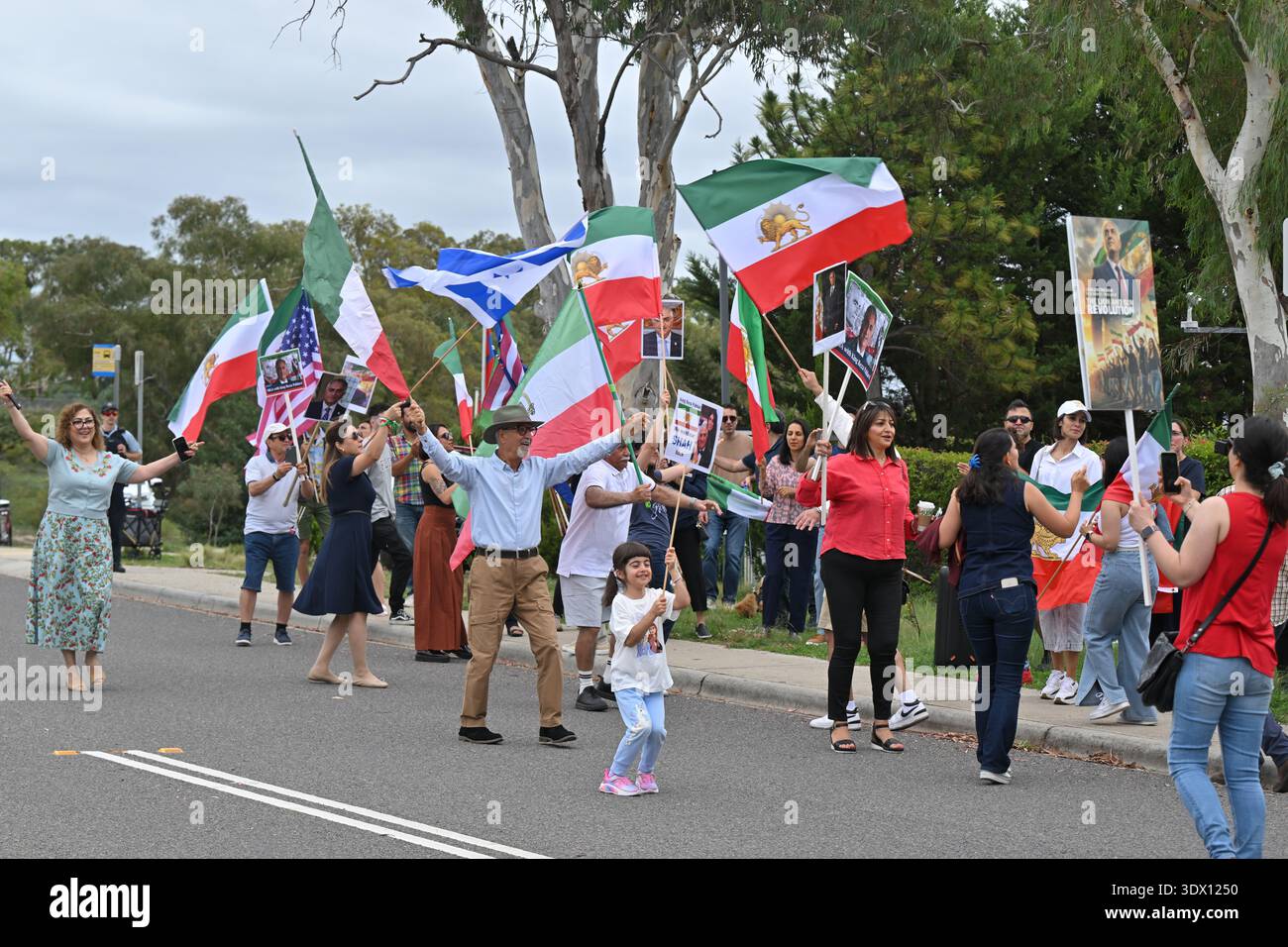 Iranian Australians celebrate outside Iran’s embassy, the United States ...