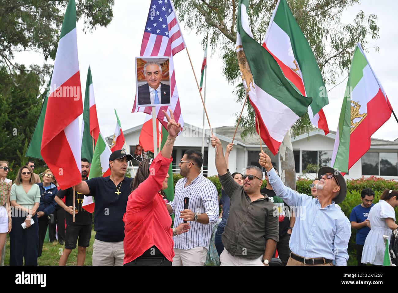 Iranian Australians celebrate outside Iran’s embassy, the United States ...