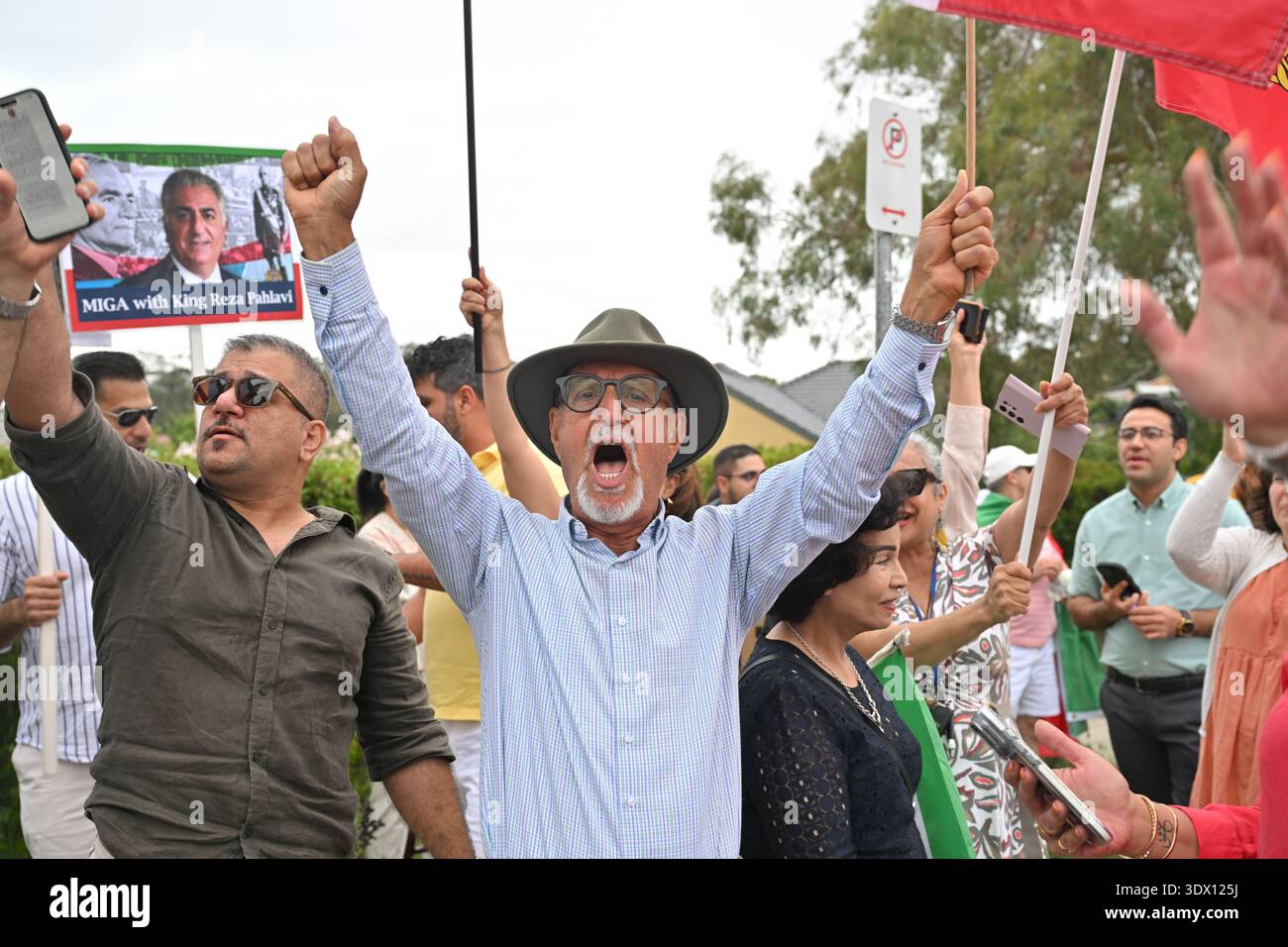 Iranian Australians celebrate outside Iran’s embassy, the United States ...