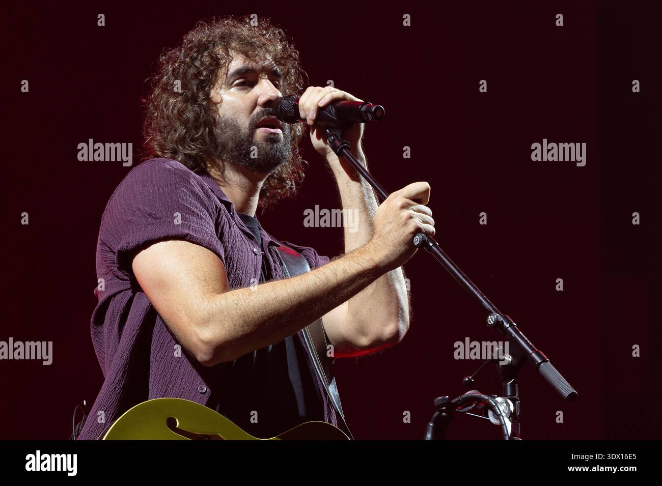 the artist Mikel Izal actua during a performance at the Movistar Arena ...