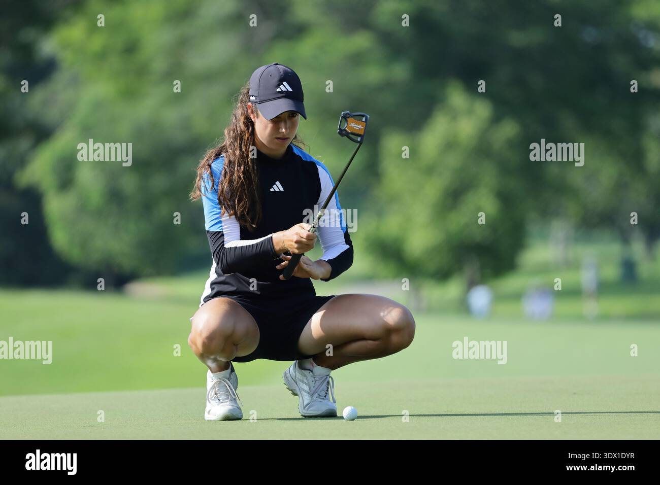 Julia Lopez Ramirez of Spain lines up her shot during the HSBC Women's ...