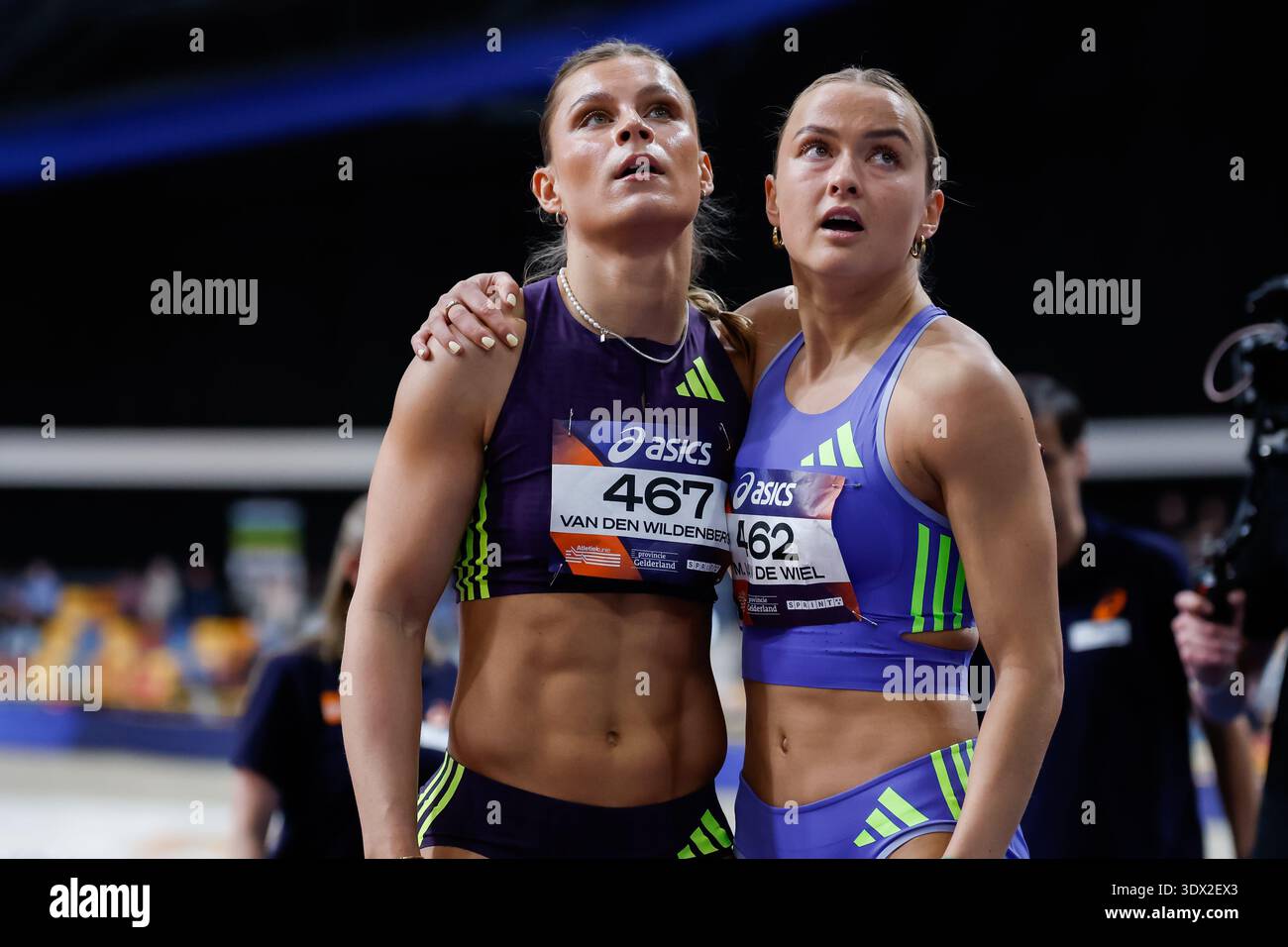 Demi van den Wildenberg and Myke van de Wiel competing on the 60m Women ...