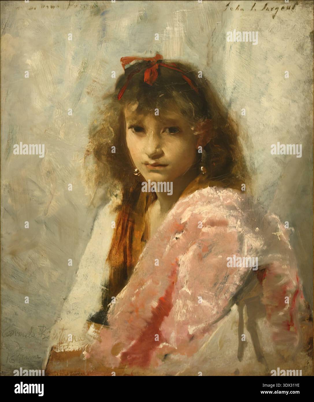 John Singer Sargent "Carmela Bertagna" c1880 Italian portrait study of ...