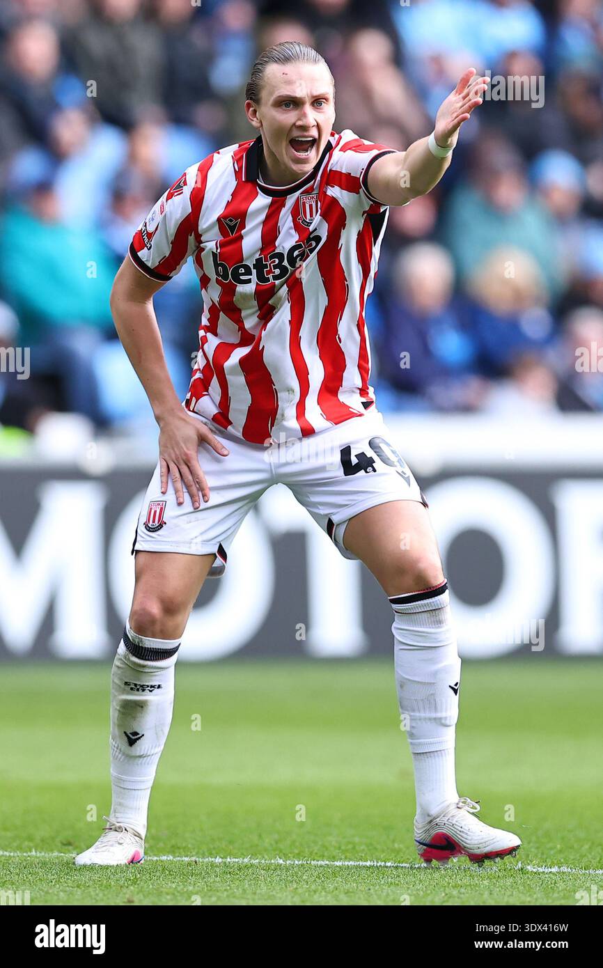 Maksym Talovierov of Stoke City gestures during the Coventry City v ...