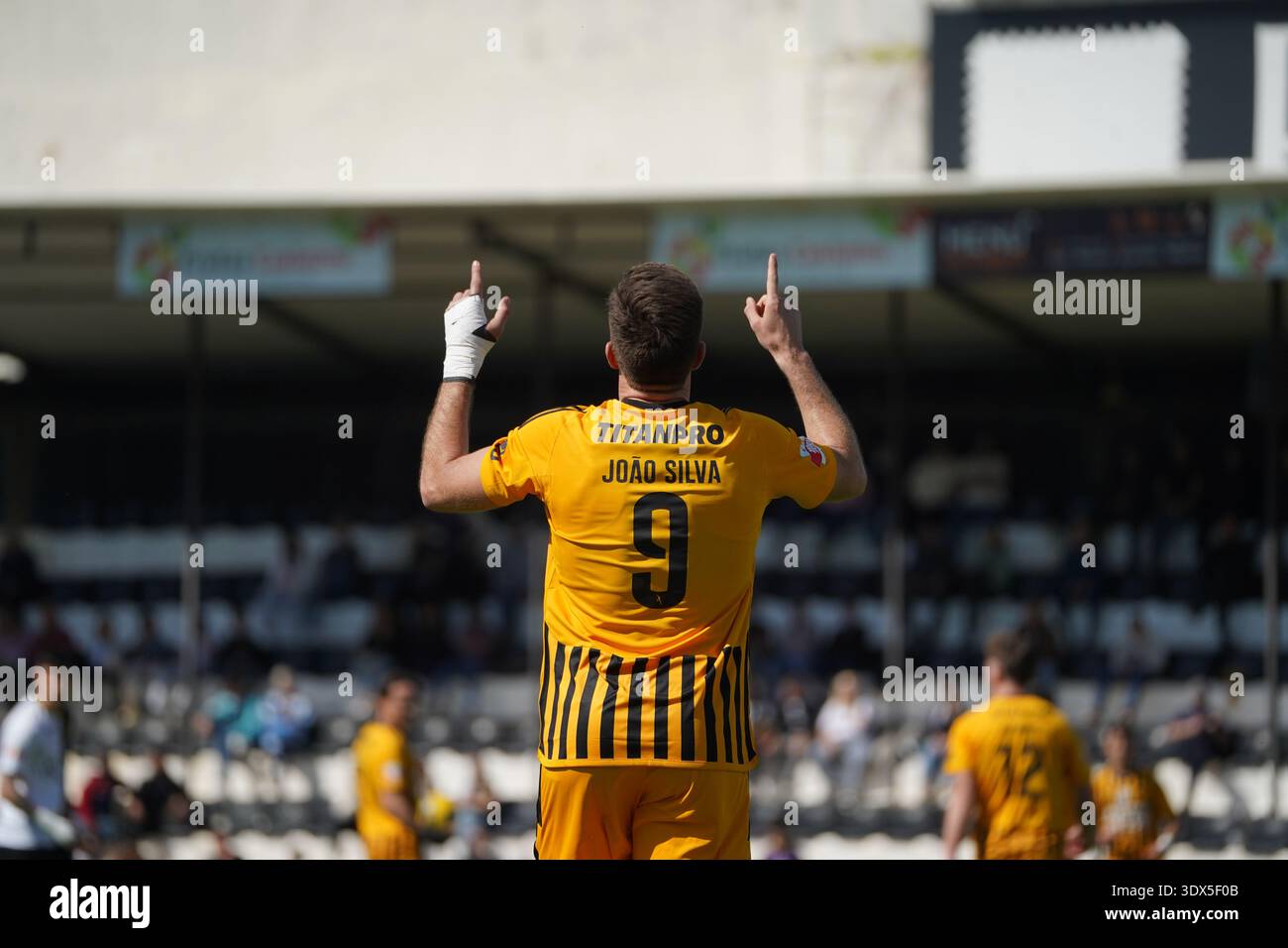 Faro, Portugal. 1 st Mar, 2026. Joao Silva of Lourosa FC, celebrates ...