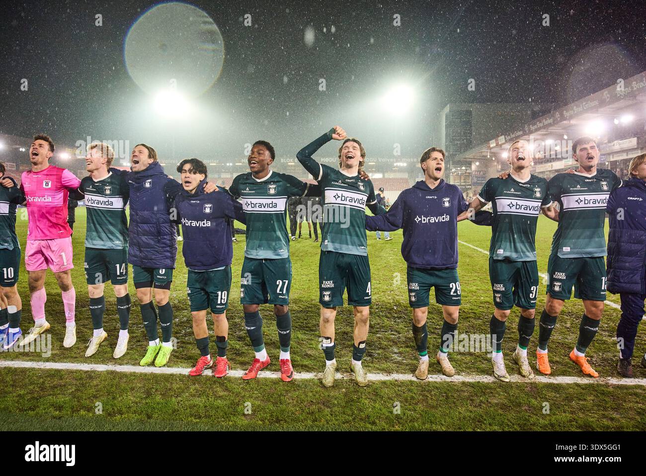 Cheers at AGF during the super league match between Vejle Boldklub and ...