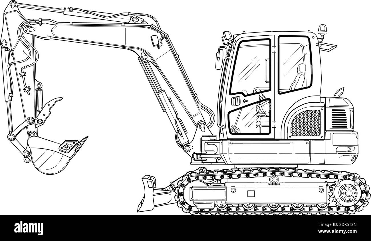 Hydraulic digging arm Stock Vector Images - Alamy