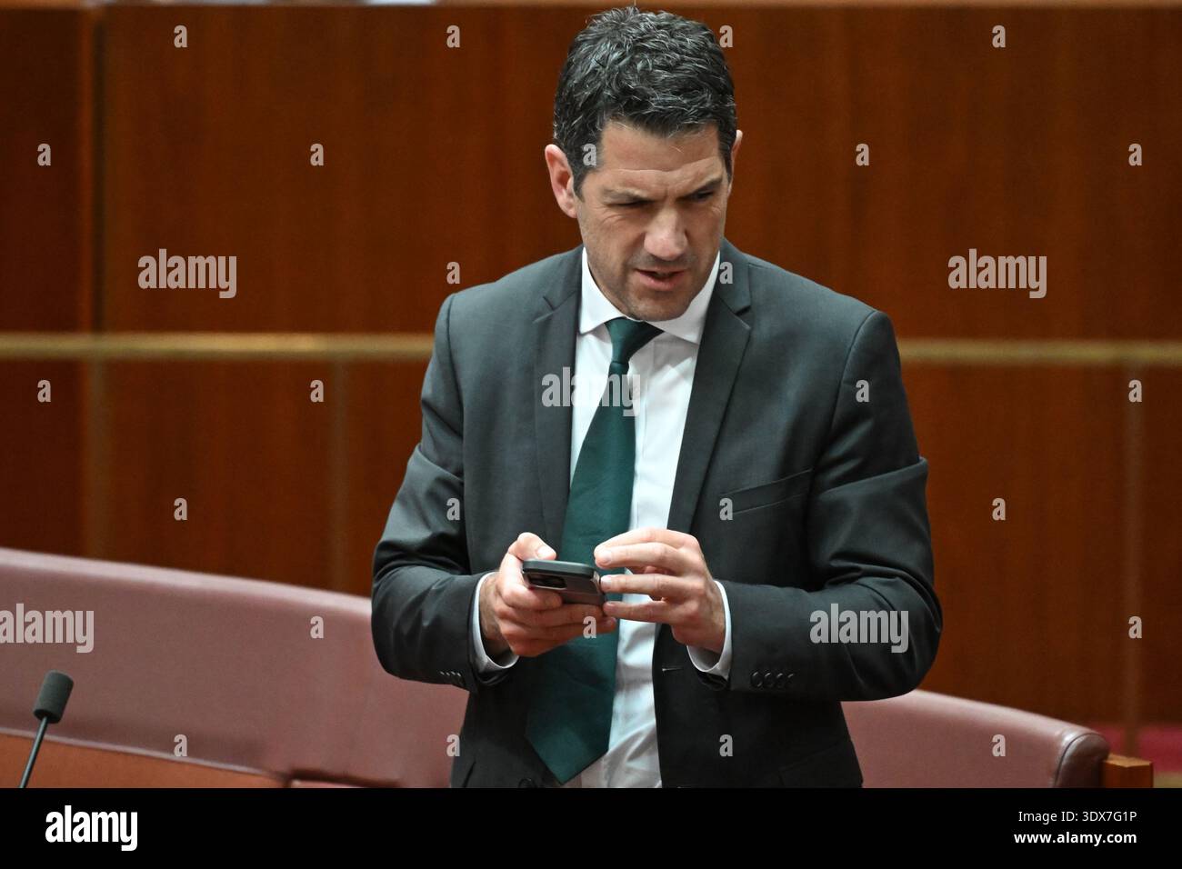 Liberal Senator Alex Antic during a division in the Senate chamber at ...