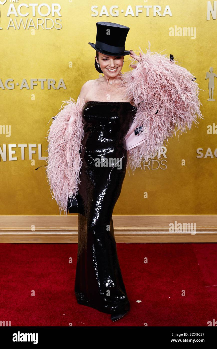 Fran Drescher walking on the red carpet at the 32nd Annual Actor Awards ...