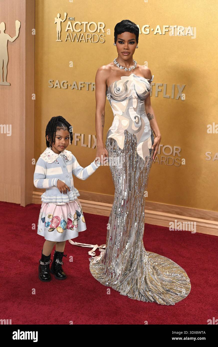 Teyana Taylor and Rue Rose Shumpert arriving at the 32nd Annual Actor ...