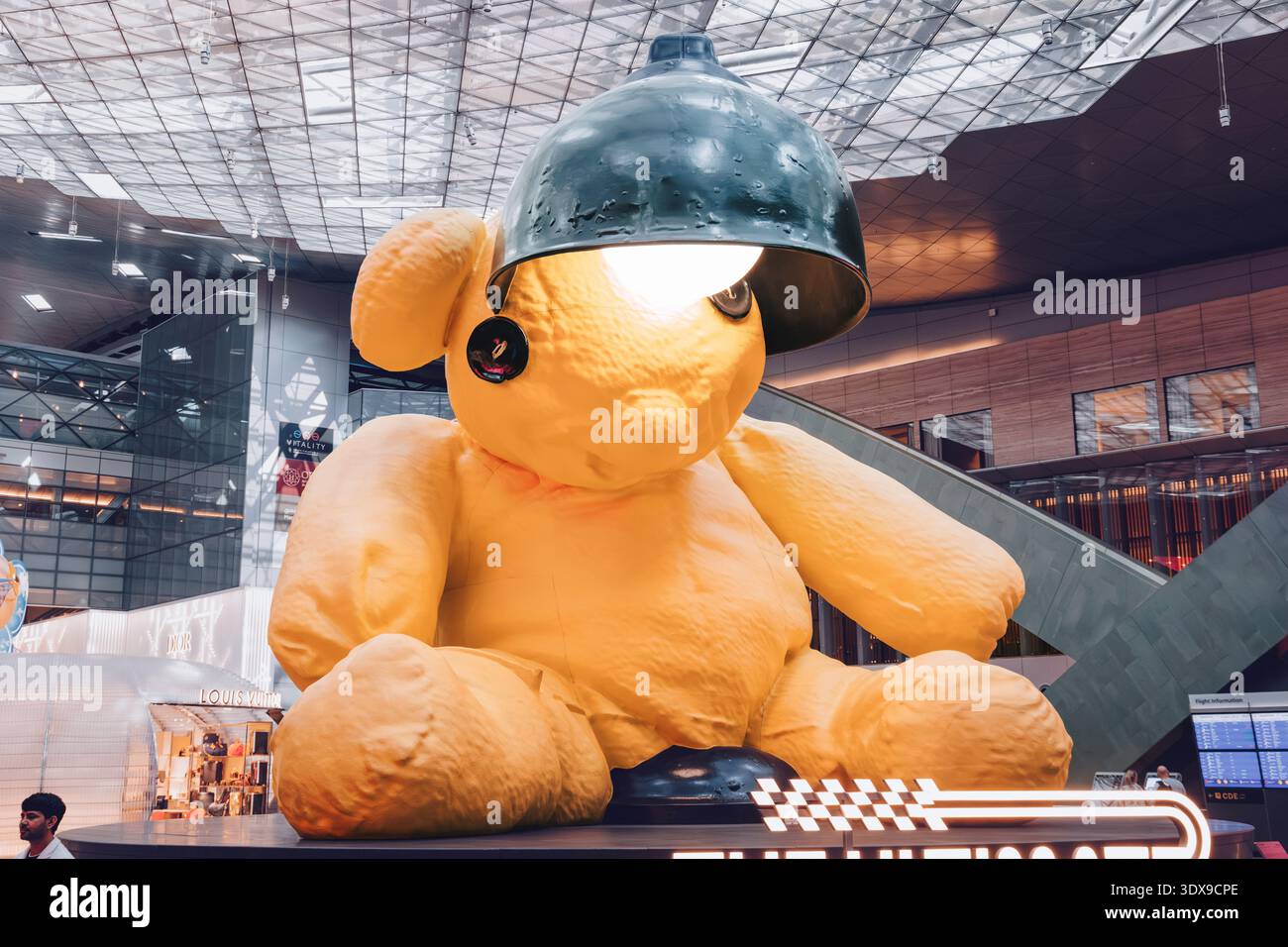 2 December 2025, Doha, Qatar: Urs Fischer's giant yellow teddy bear ...
