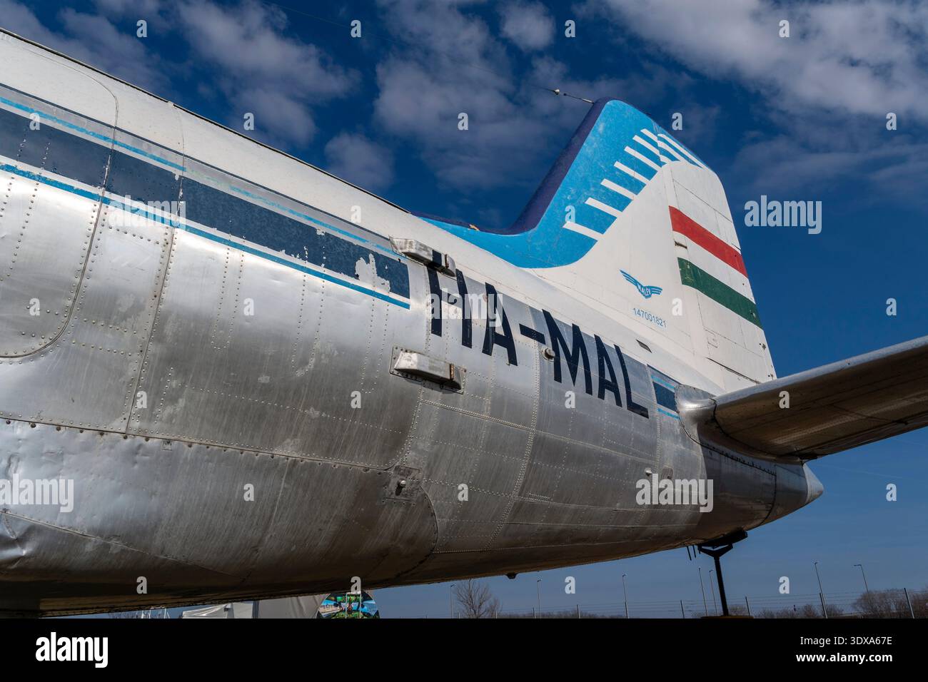 Budapest, Hungary - 03 01 2026: A vintage airplane stands parked in an ...