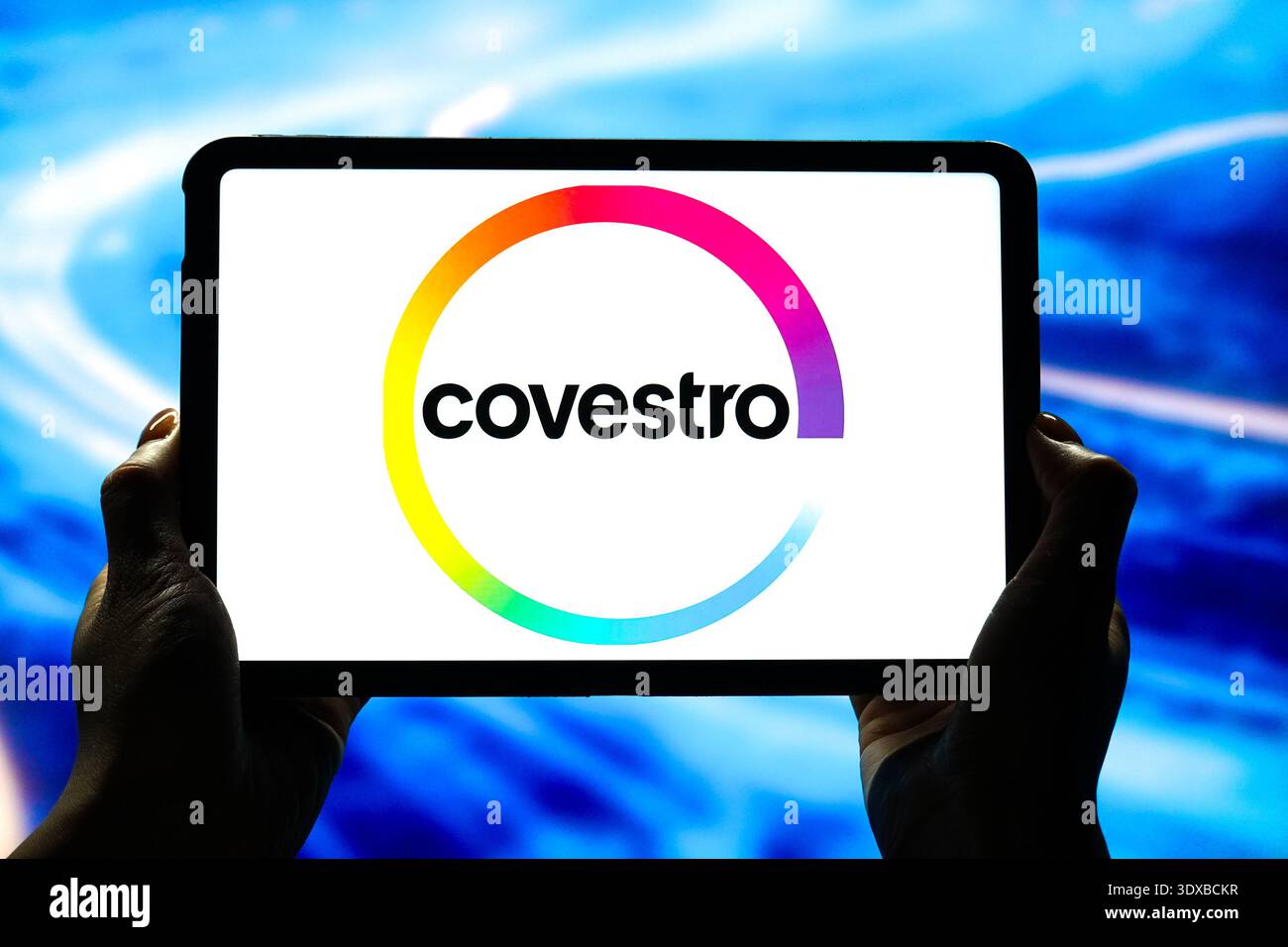In this photo illustration, the Covestro logo is displayed on the ...