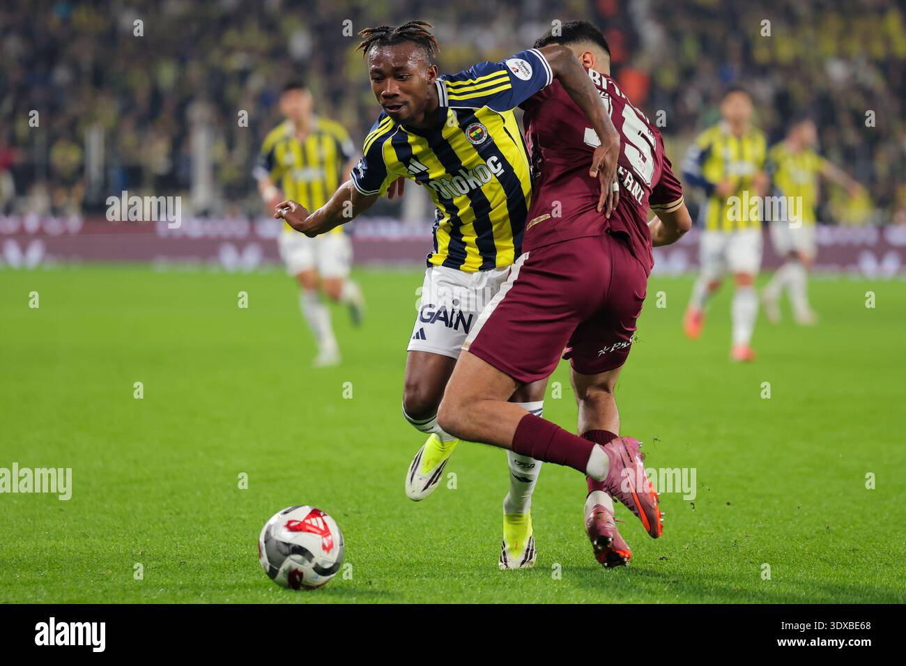ISTANBUL, TURKEY - JANUARY 25: Dorgeles Nene of Fenerbahce SK, Amine ...