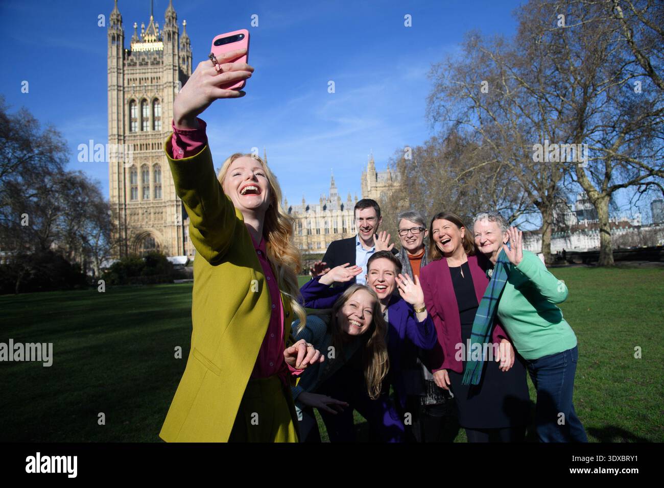 London, UK. 02 Mar 2026. (L-R) - Green Party MPs Hannah Spencer, Sian ...