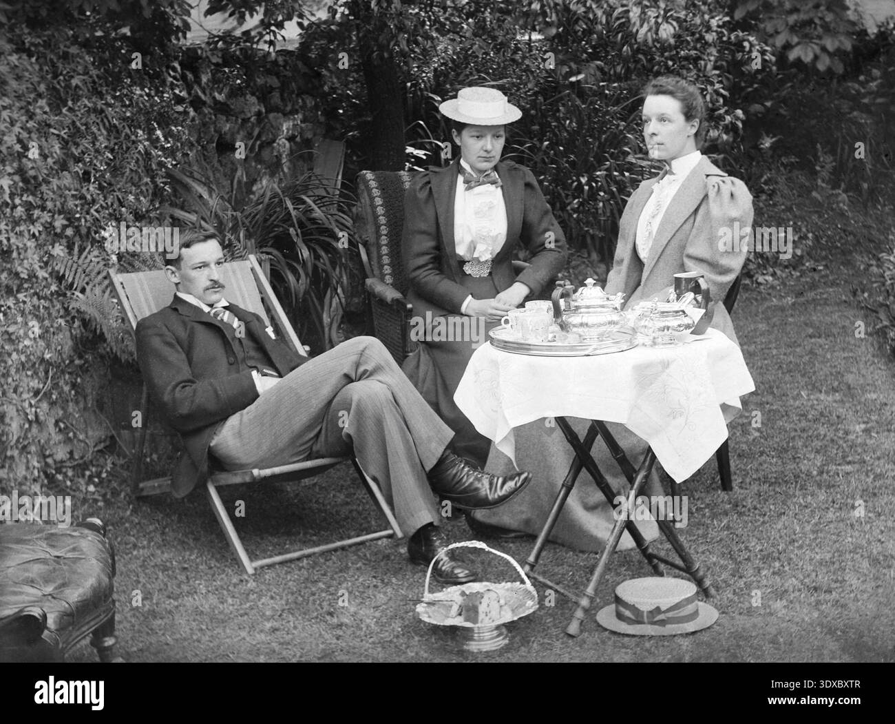 Victorian photograph of a formal outdoor tea scene from the late ...