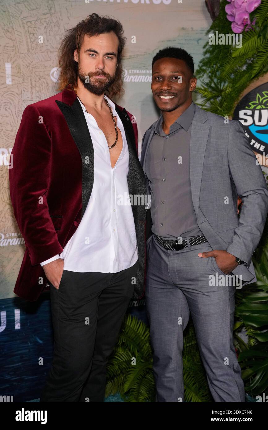 Jonathan Young, left, and Quintavius Burdette attend the premiere of ...
