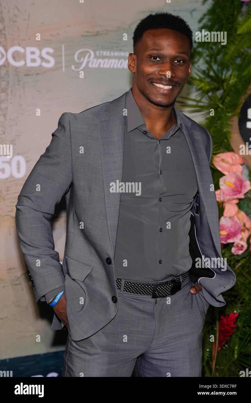 Quintavius Burdette attends the premiere of "Survivor" season 50 on ...