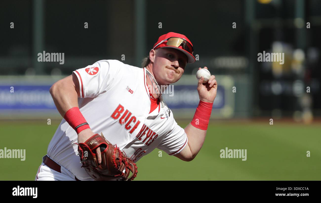 Ohio State infielder Dane Harvey during an NCAA baseball game against ...