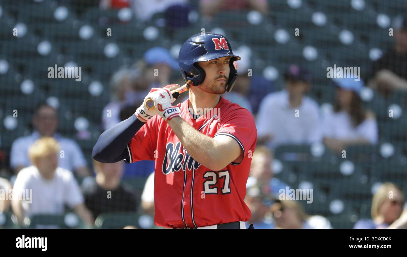 Mississippi's Judd Utermark bats during an NCAA baseball game against ...