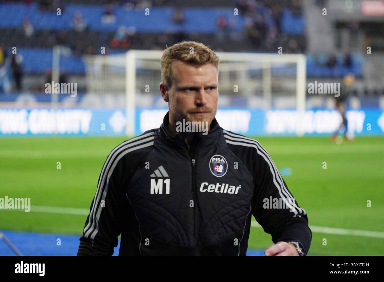 Pisa'scoach Oscar Hijlemark ....During the Serie A soccer match between ...